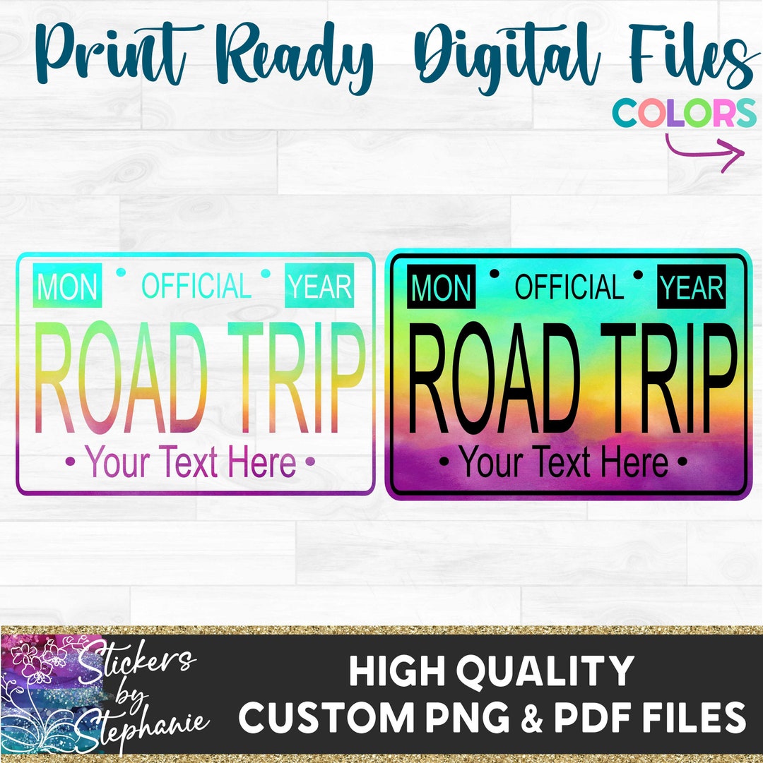 D185-A Road Trip Custom License Plate Family Vacation Print Ready to ...