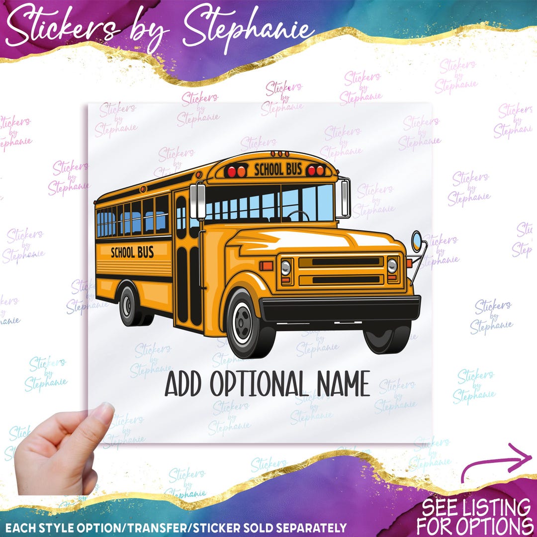S106-1-y2 School Bus Iron on Matte or Glitter Transfer - DIY Shirt ...