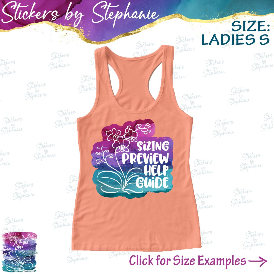 Stickers by Stephanie Sizing Guide for Ladies Tank Top Size S Small - Etsy