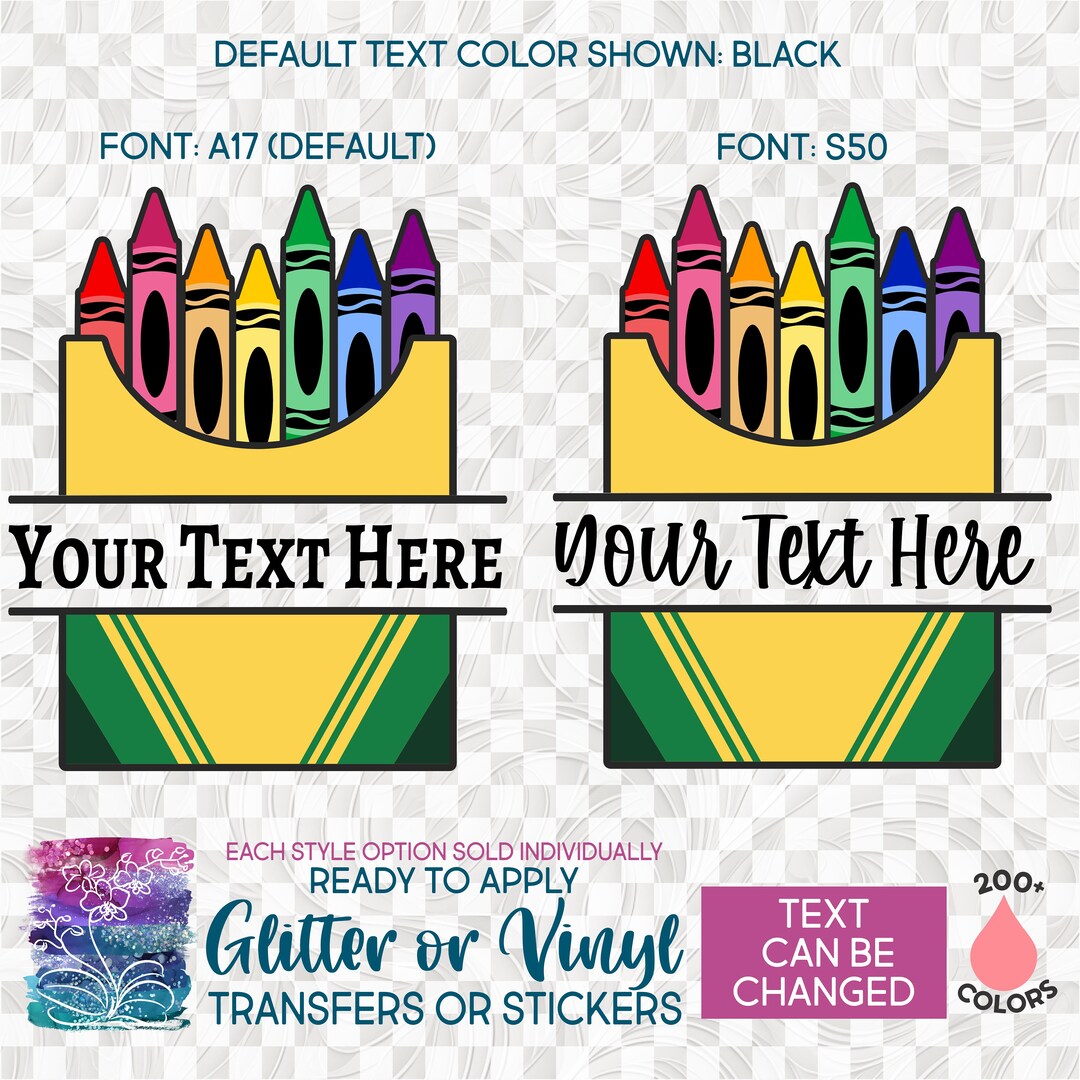 Uitem S095-2n Glitter or Vinyl Iron on Transfer or Sticker Crayons ...