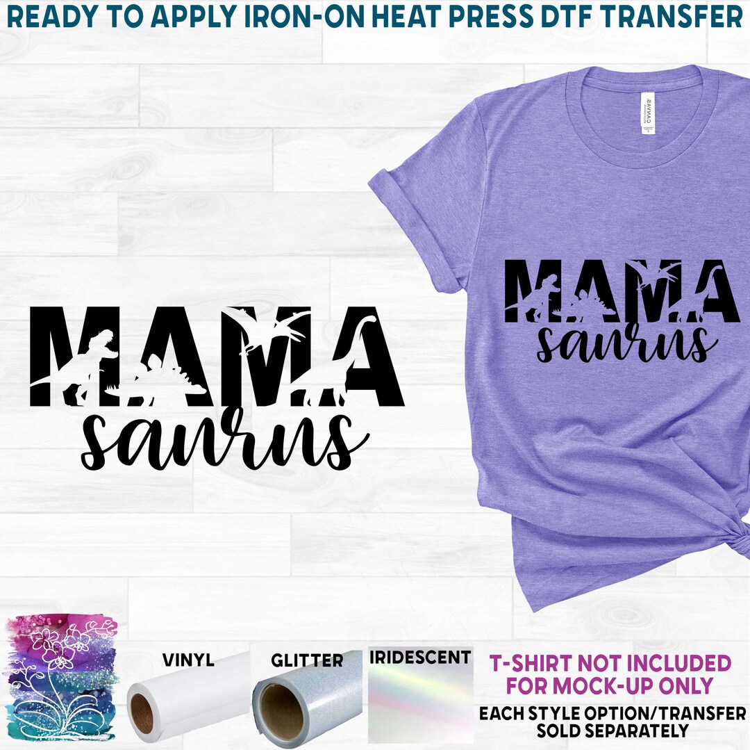 Cs244-i Mama Saurus Tyrannosaurs Rex Dino Dinosaur Vinyl, Glitter or ...
