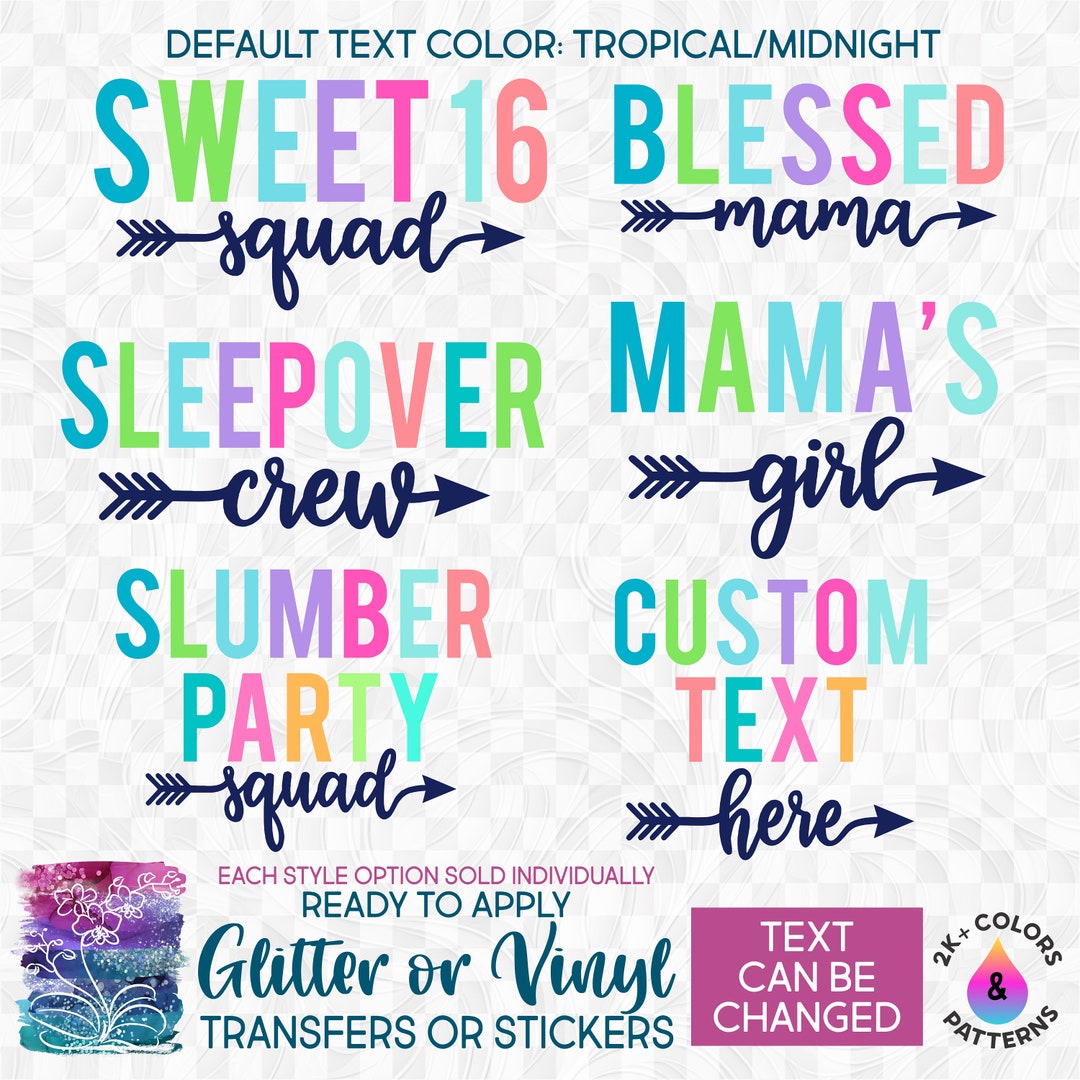 S280-3 Ready to Apply Vinyl Glitter Holographic DTF Transfer or Sticker ...