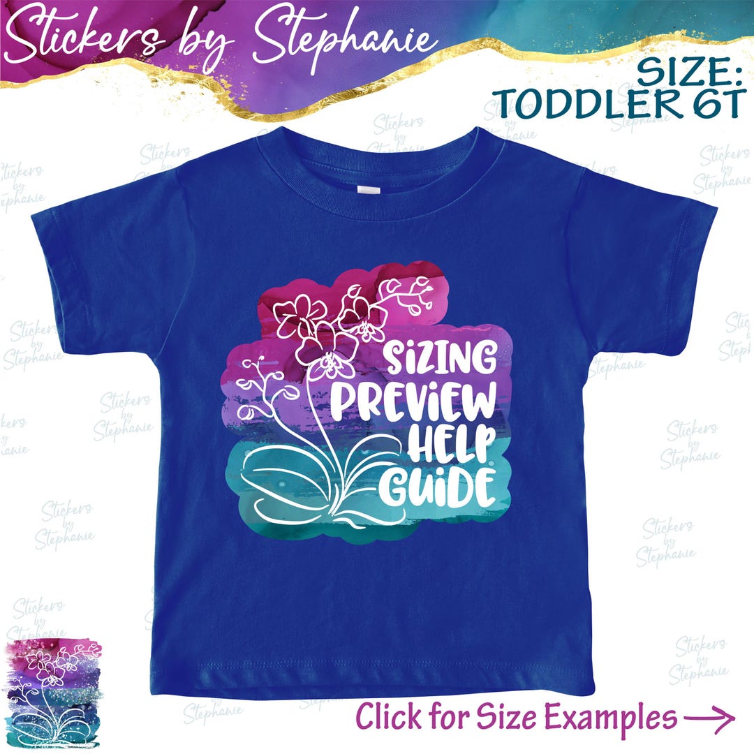 Stickers by Stephanie Sizing Guide for Toddler 6T Size - Etsy