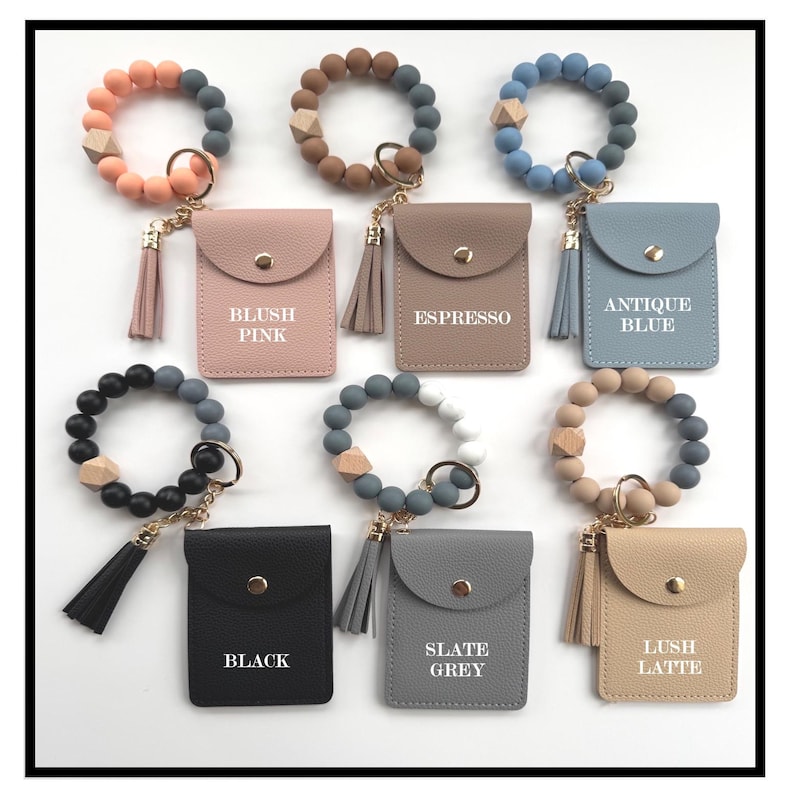Custom Name Wristlet - Personalized Silicone Keychain Wallet | ID ...