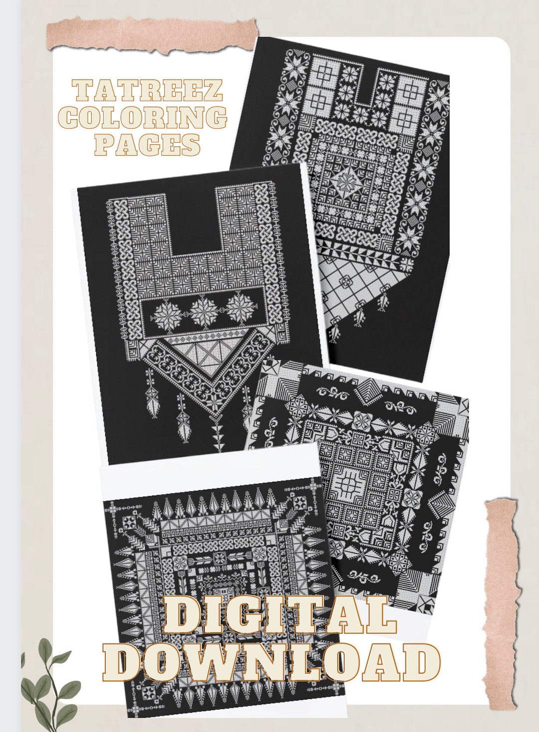 Tatreez Coloring Pages - Etsy