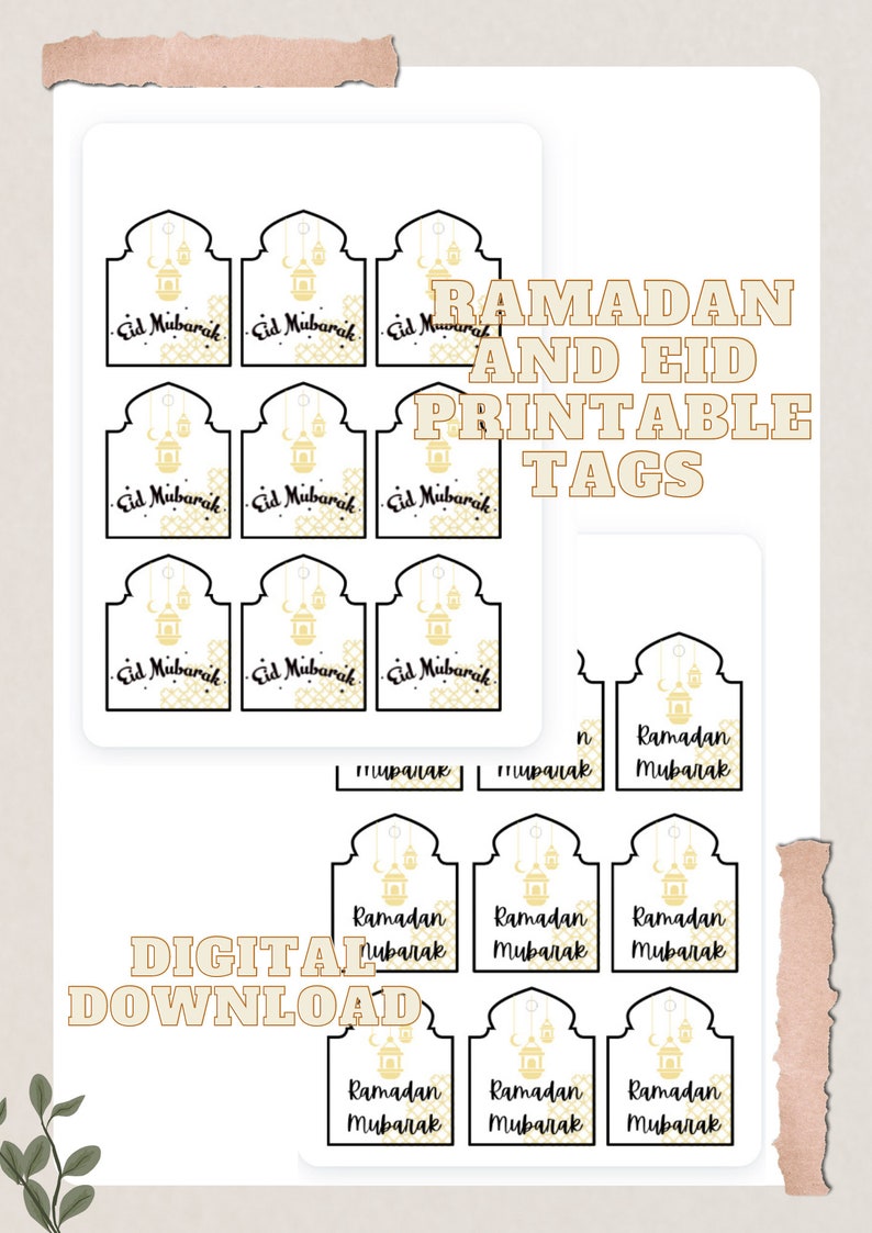 Printable Ramadan and Eid Tags - Etsy