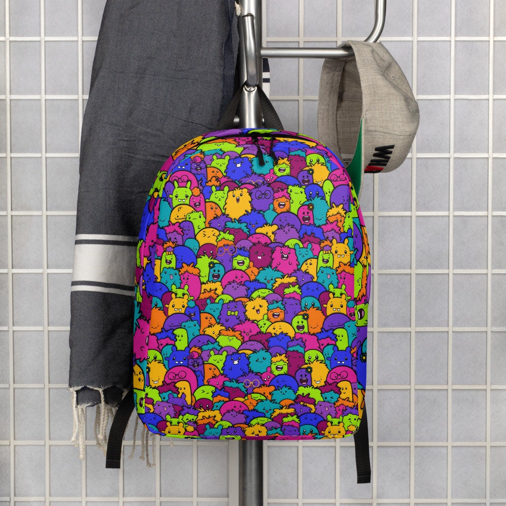 Cute Kawaii Monster Backpack | Kawaii Monsters | Monster Pattern - Etsy