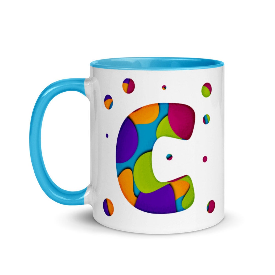 Colorful Paper Cutout Letter C Mug | Letter C Mug | Birthday Gift Mug ...