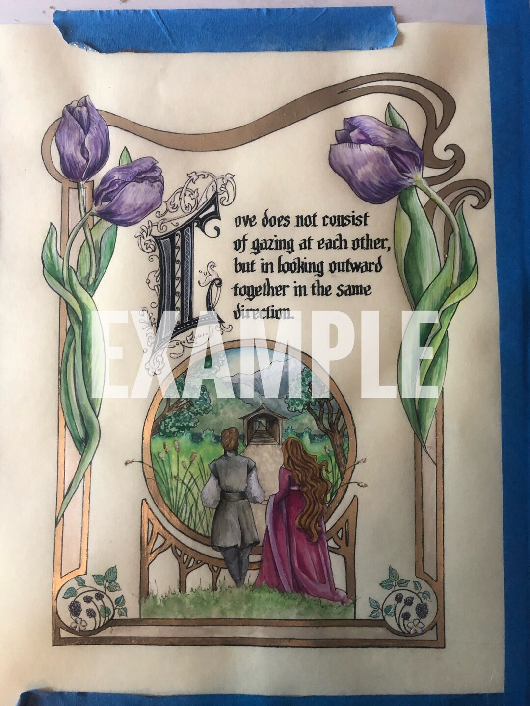 CUSTOM Calligraphy and Illumination, Custom Personalized Scroll, Goth ...