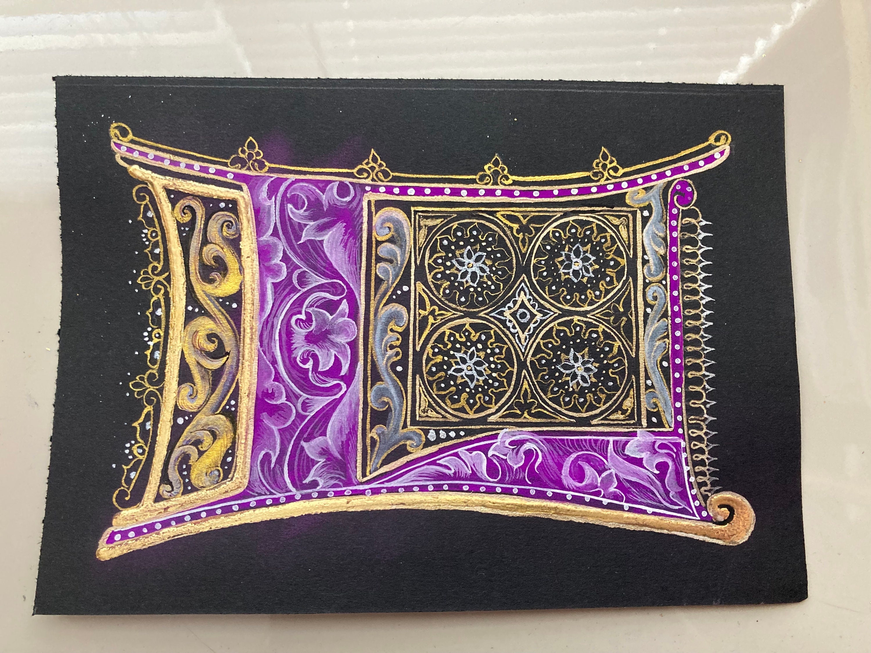 CUSTOM Initial or Monogram Calligraphy and Illumination, Custom ...