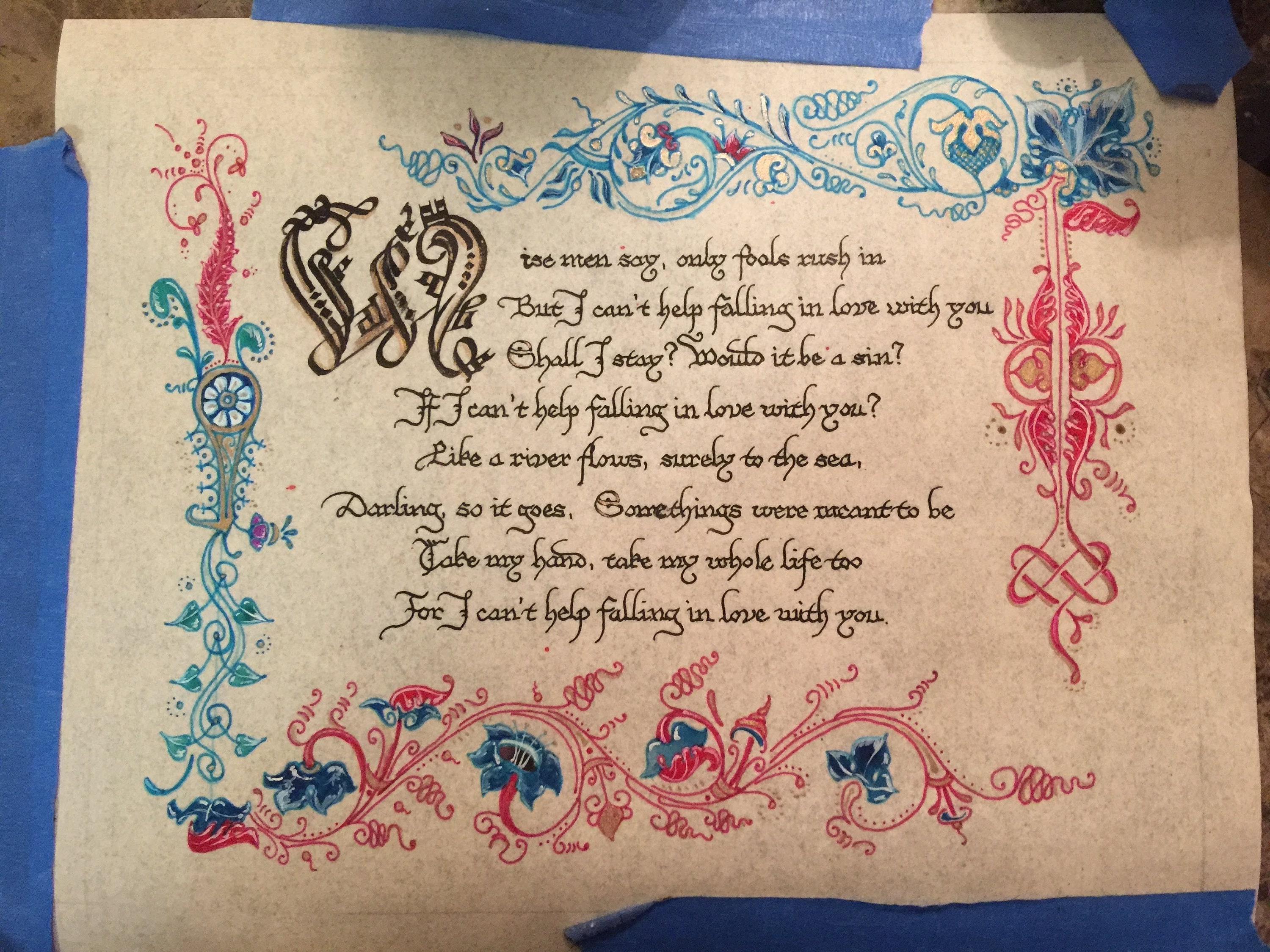 CUSTOM Calligraphy and Illumination, Custom Personalized Scroll, Goth ...