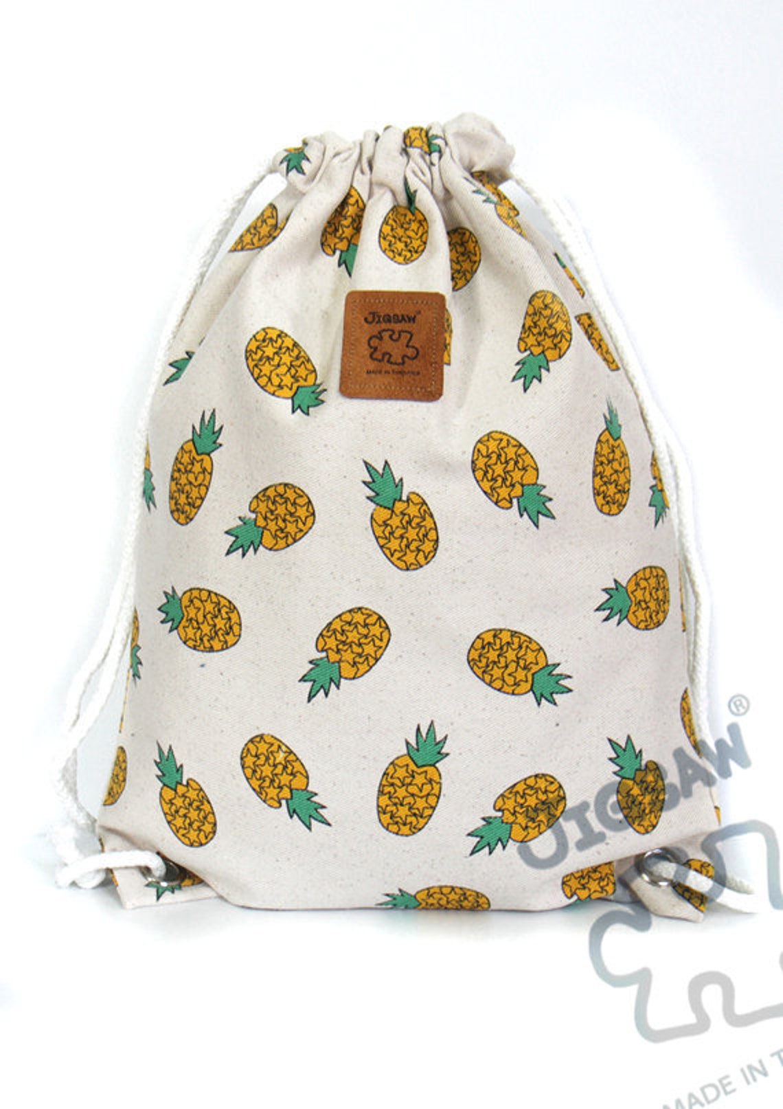 Pineapple Backpack Canvas Bag 2 Pocket Inside Cotton | Etsy