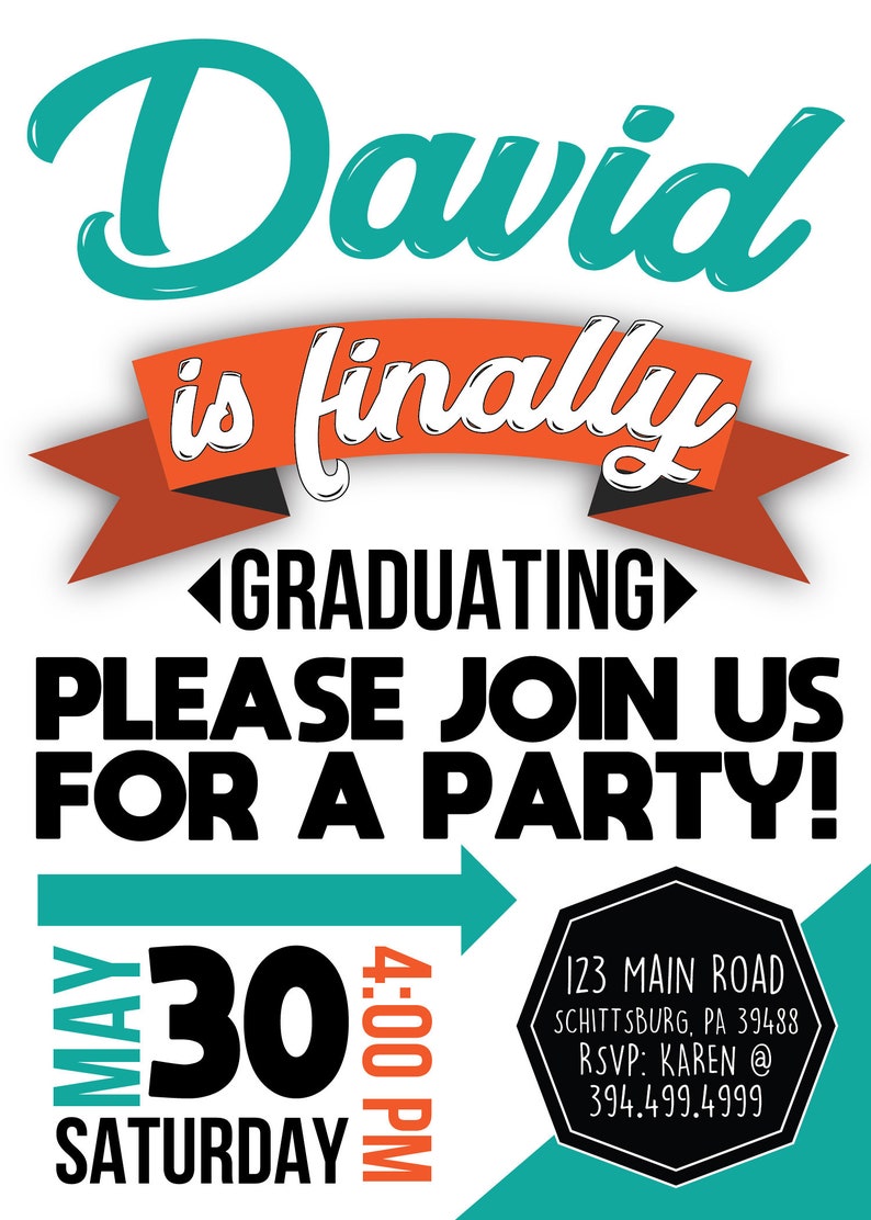 Funny Graduation Party Invitation Graduation Party Invite - Etsy