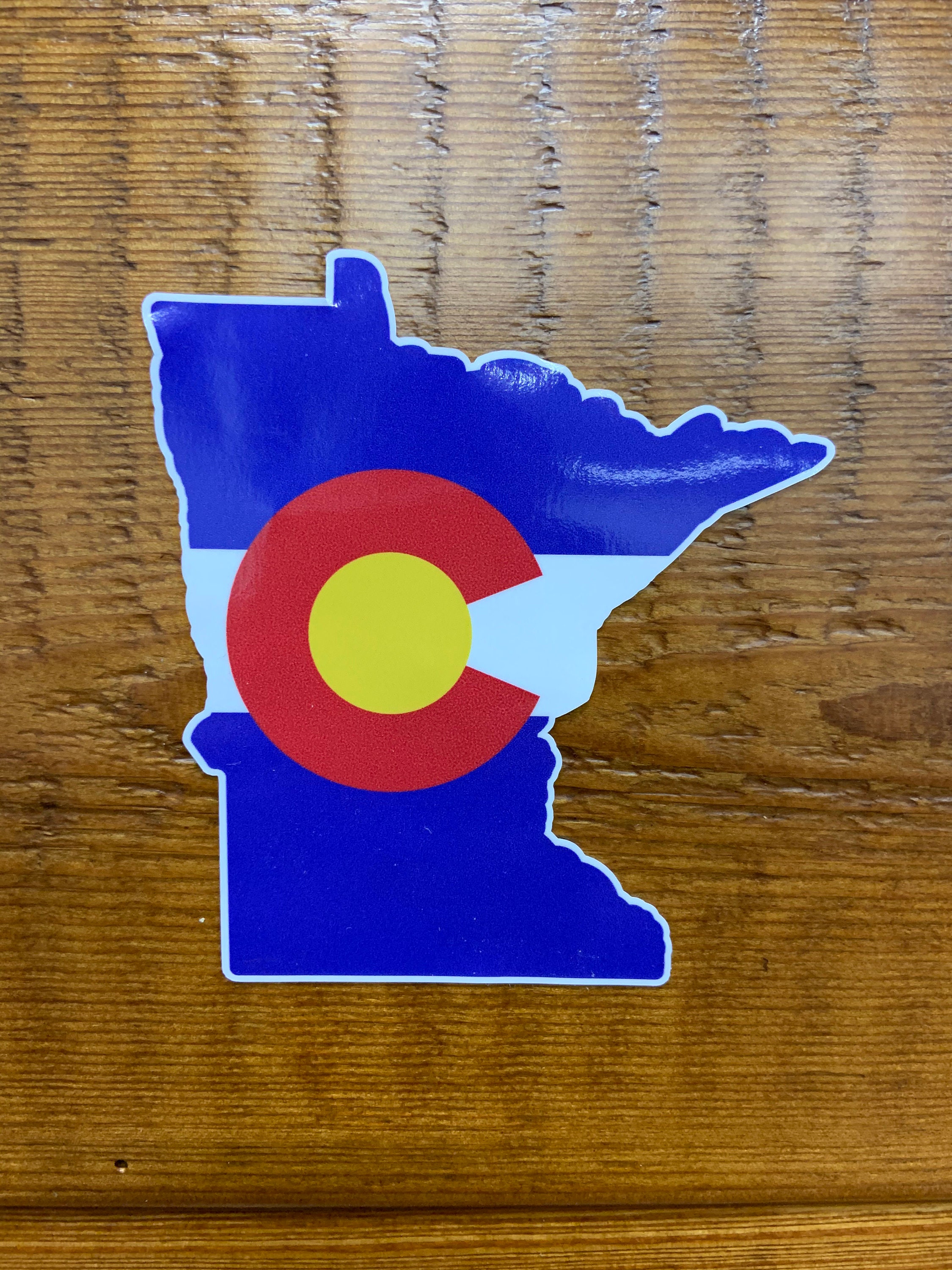 Colorado Flag in the Shape of Minnesota. Die Cut Sticker - Etsy