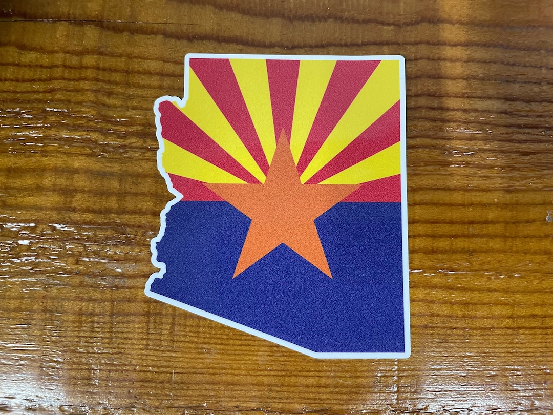 Arizona Outline With Arizona Flag 3.25" Decal - Etsy