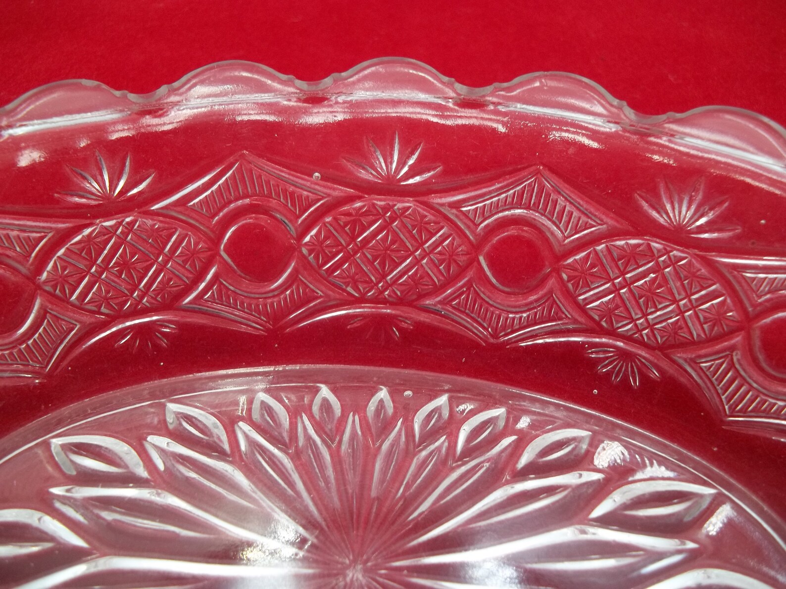 Vintage Clear Pressed Glass Oval Relish Tray Nut Dish With Etsy