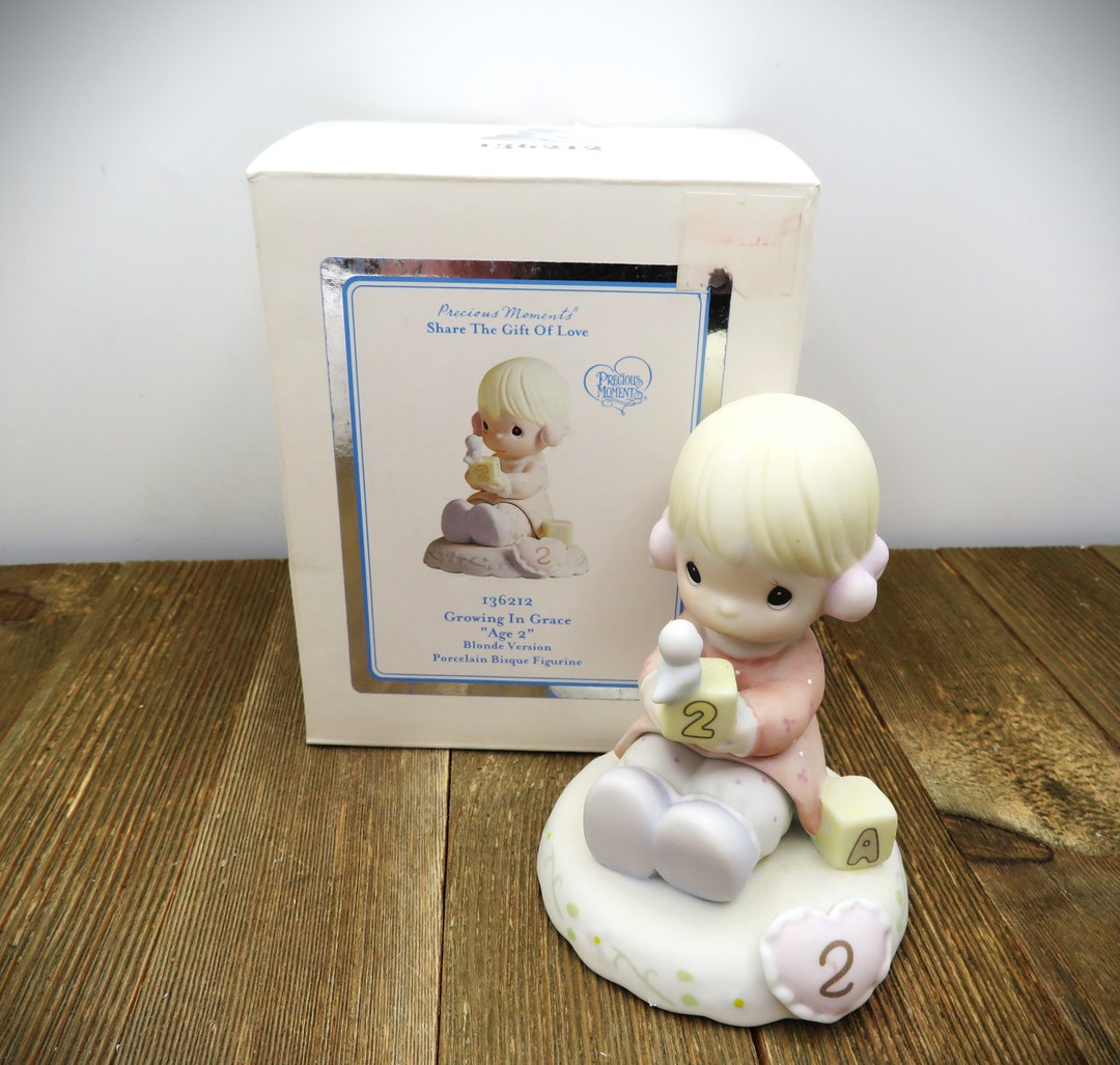 1994 Precious Moments Growing in Grace Blond Girl Figurine ~ Age 2 ...