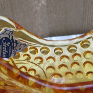 Vintage Hobnail Amber Glass Fenton Art Glass Slipper Shoe With Cat Head ...