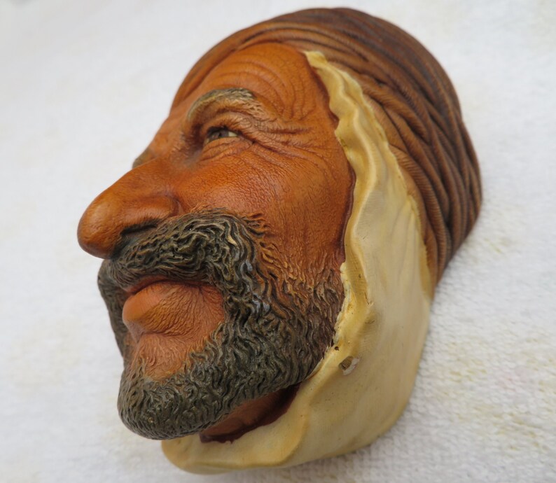 Bosson Chalkware Head Made in England Hand Painted Wall - Etsy