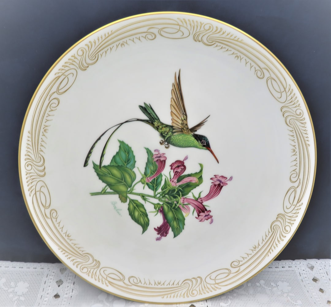 Edward Marshall Boehm streamer tailed Hummingbird Bone China Plate - Etsy