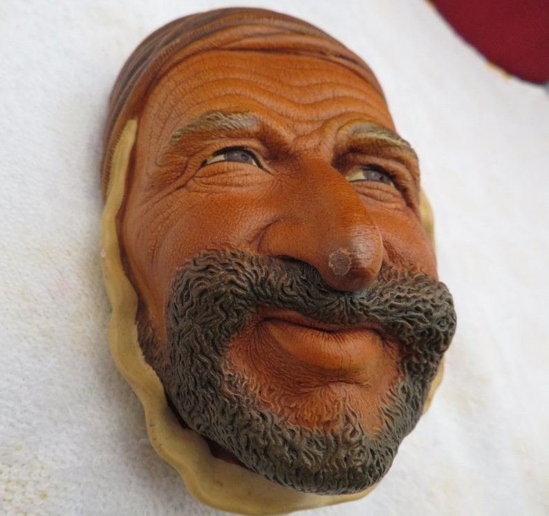 Bosson Chalkware Head Made in England Hand Painted Wall - Etsy