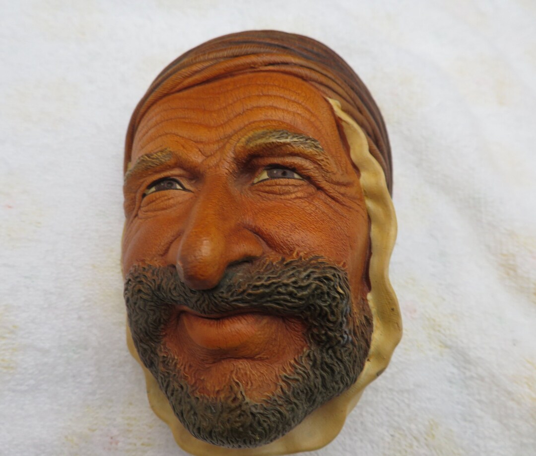 Bosson Chalkware Head Made in England Hand Painted Wall Hanging persian ...