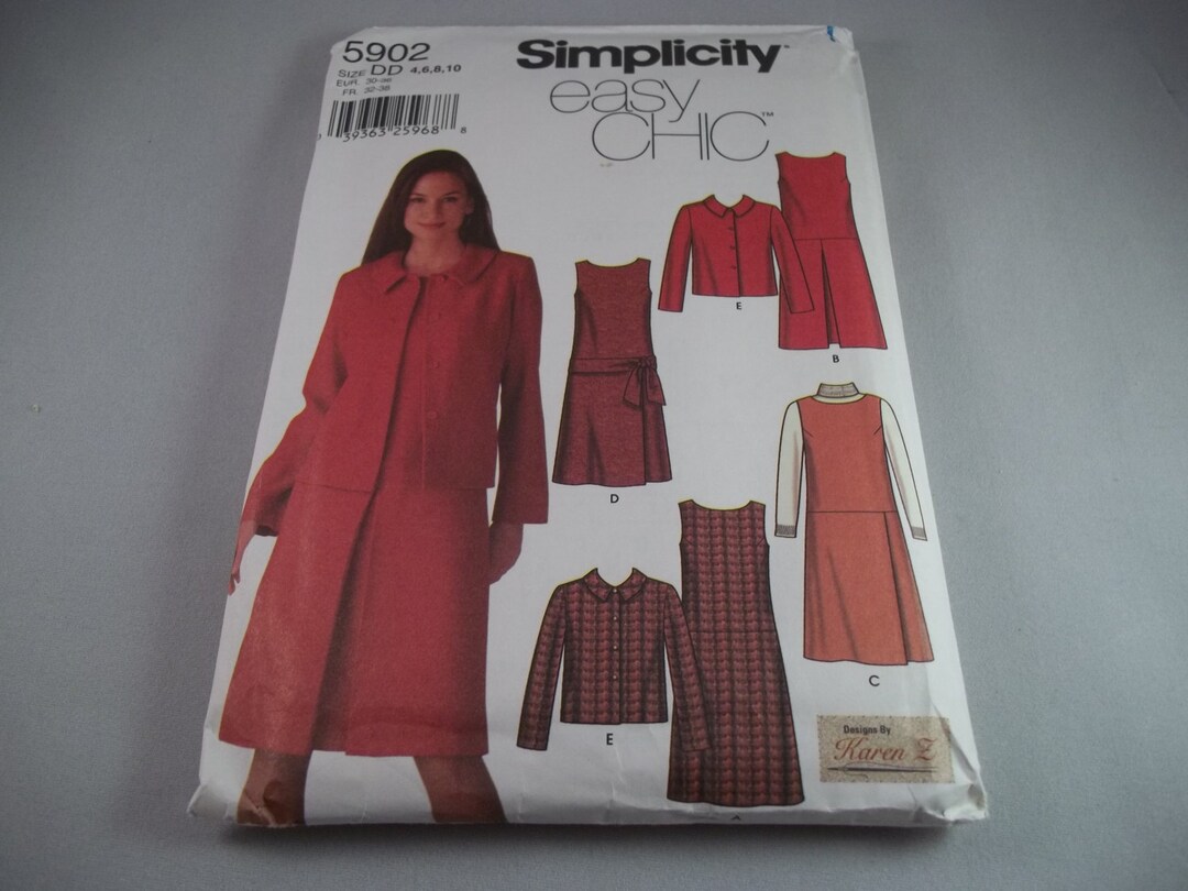 Simplicity 5902 M/MP Dress or Jumper and Jacket With Skirt Variations 4 ...