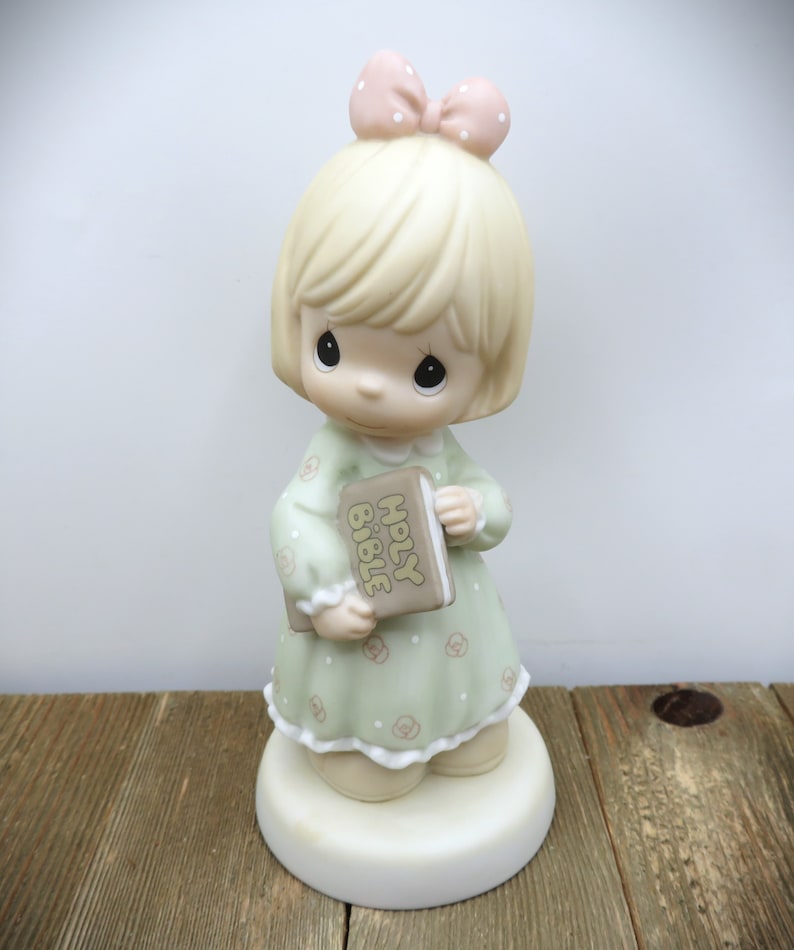 1999 Precious Moments "good Advice Has No Price" Girl Holding Bible ...