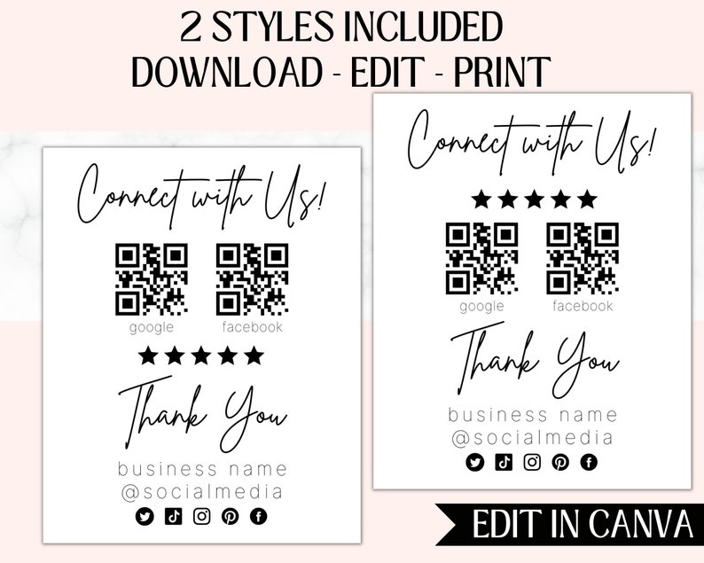 Ask for Review QR Code Sign Template Google Rating Sign Facebook Review ...