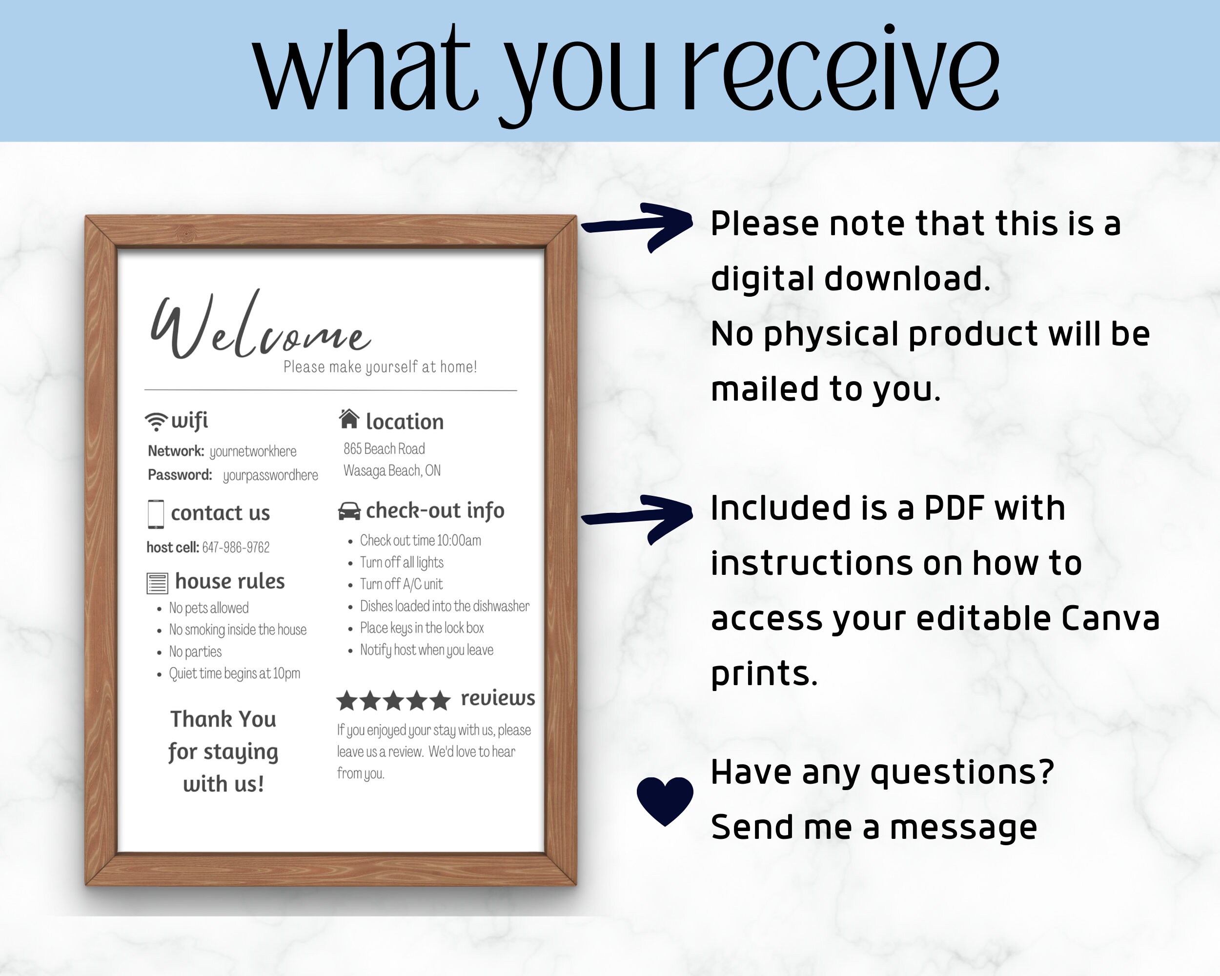 VRBO Welcome Sign | Editable Printable Sign | Minimalist Design ...