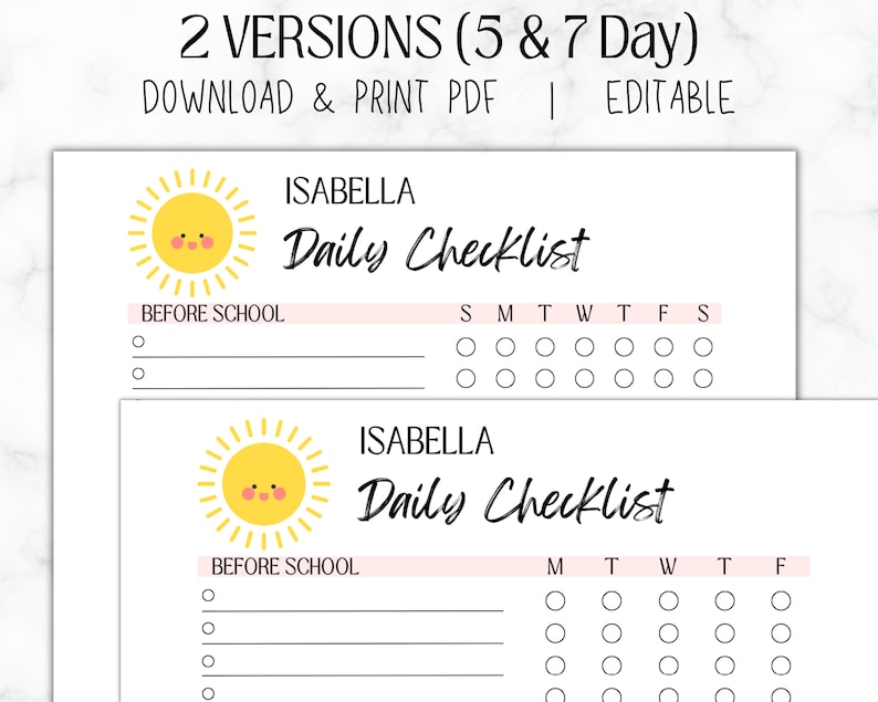 EDITABLE Daily Checklist | Weekly Planner | Family to Do List | Command ...
