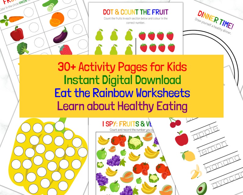 Healthy Eating Activity Worksheets | Worksheets for Kids | Preschool ...