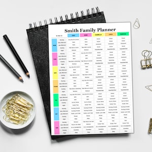 EDITABLE Daily Family Planner Schedule | Hourly Planner | Family ...