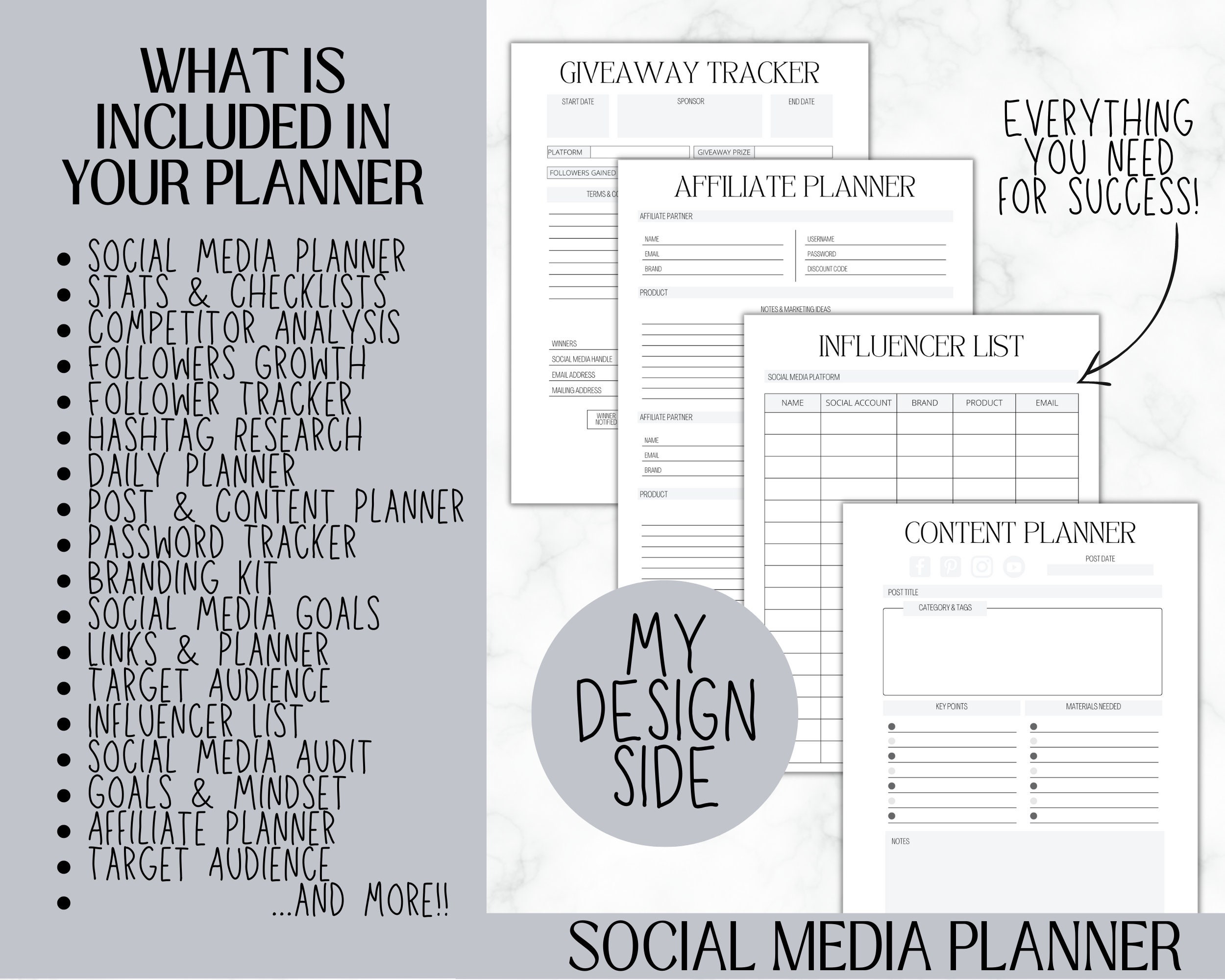Social Media Planner Template Content Creator Planner Social Media ...
