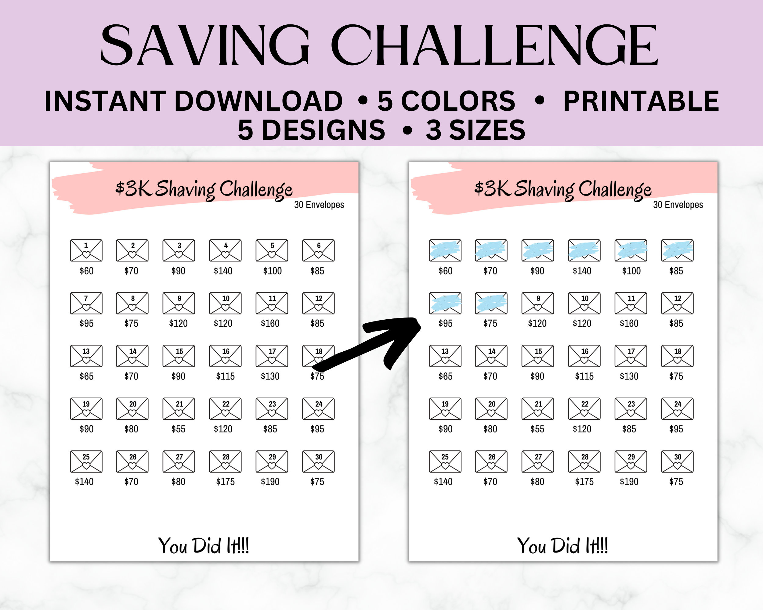 BUNDLE Saving Challenge Money Challenge Envelope Saving Tracker Instant ...