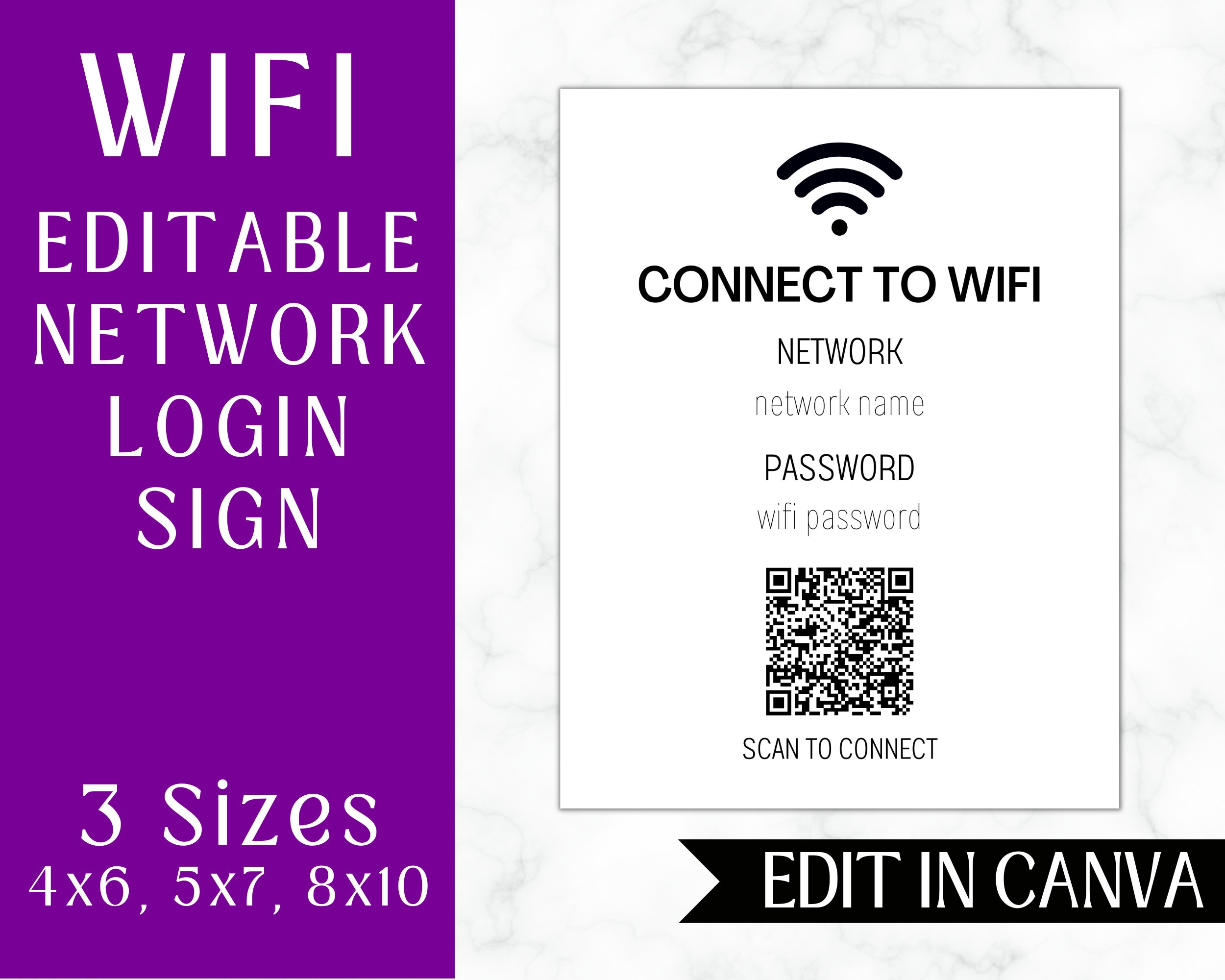 Custom Wifi Password Editable Template | Wifi Password | Airbnb Welcome ...
