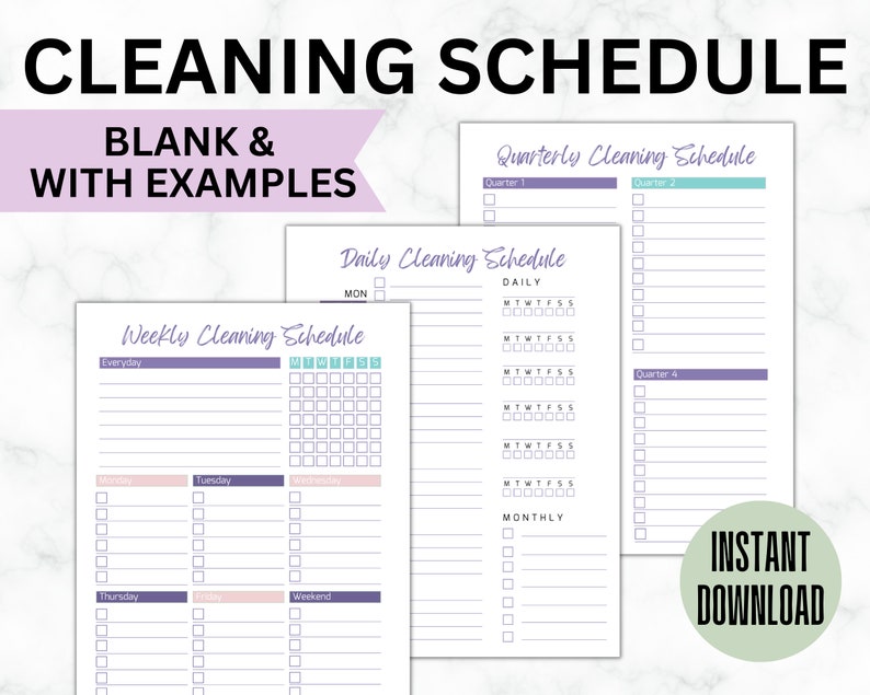 Cleaning Checklist Weekly Schedule Master House Cleaning - Etsy