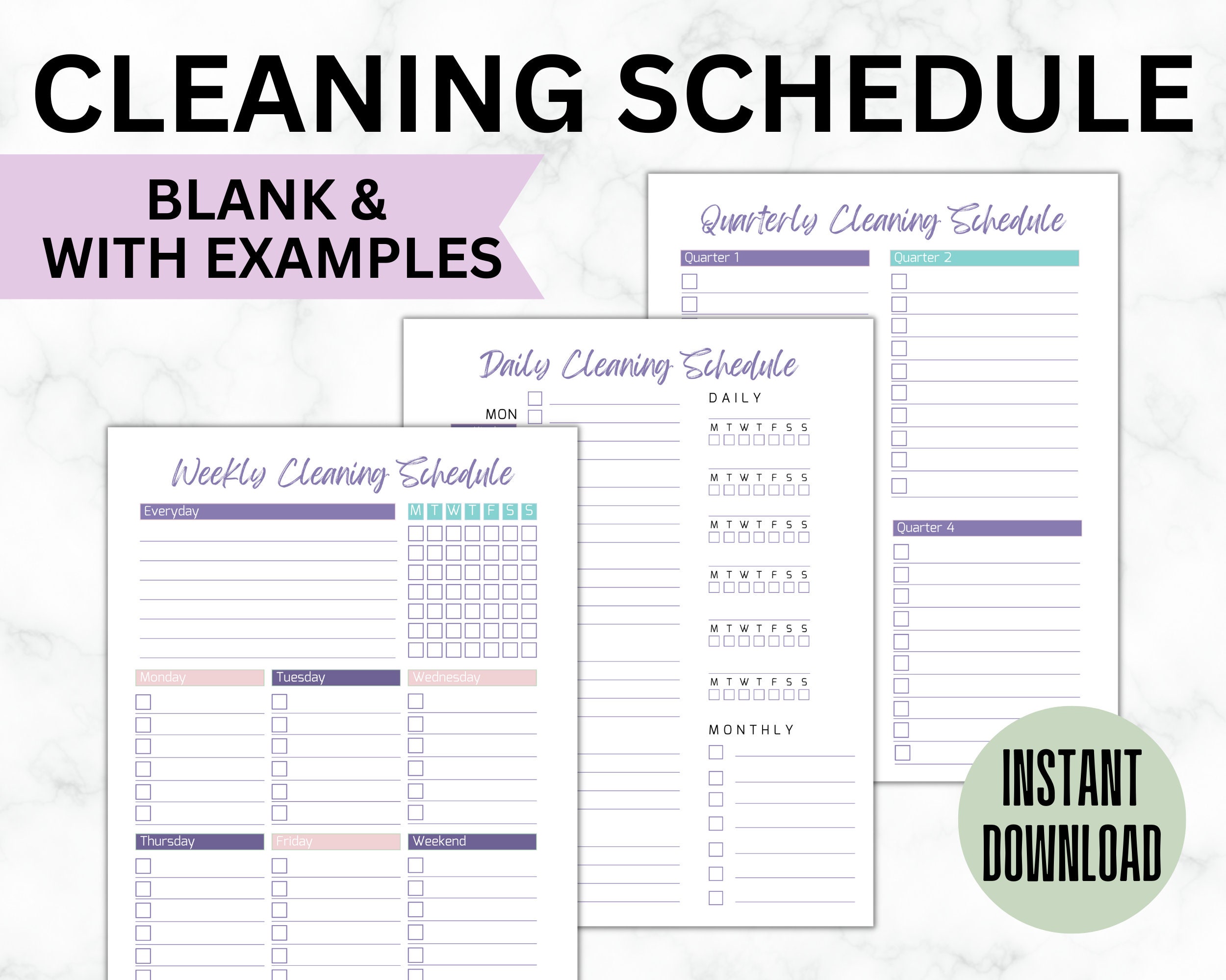 Cleaning Checklist Weekly Schedule Master House Cleaning List Weekly ...