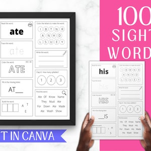 100 Printable Sight Words | Kindergarten Worksheets | Practice Spelling ...