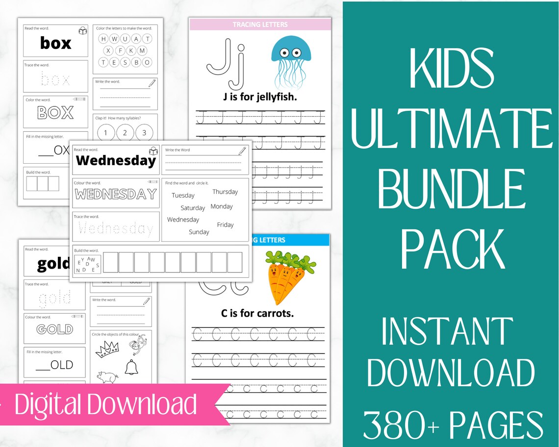 ULTIMATE Sight Words Kindergarten Worksheets Practice Spelling Phonics ...