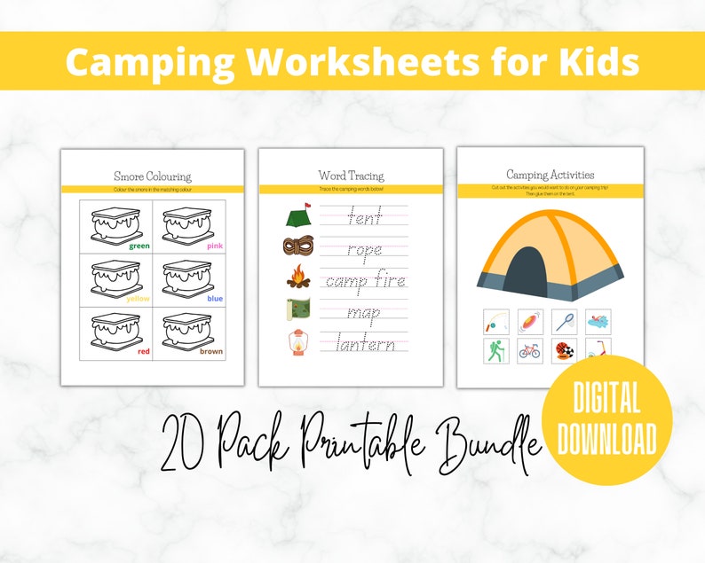 Camping Activities for Kids | Kids Worksheets | Kindergarten Preschool ...