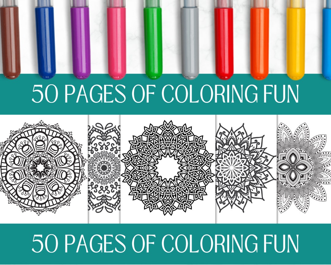 50 Mandala Printable Coloring Sheets | Printable Pages| Adult Coloring ...