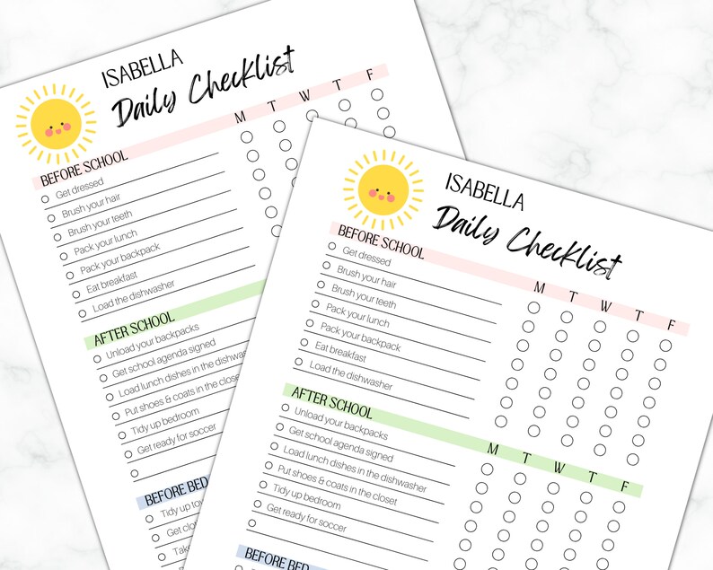 EDITABLE Daily Checklist Weekly Planner Family to Do List Command ...