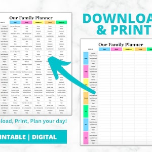 EDITABLE Daily Family Planner Schedule | Hourly Planner | Family ...