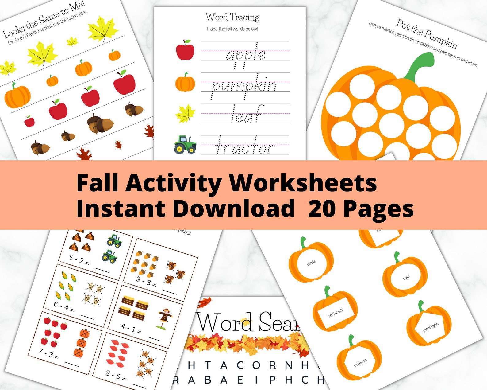 Autumn Worksheets for Kids | Fall Toddler Activities | Preschool ...