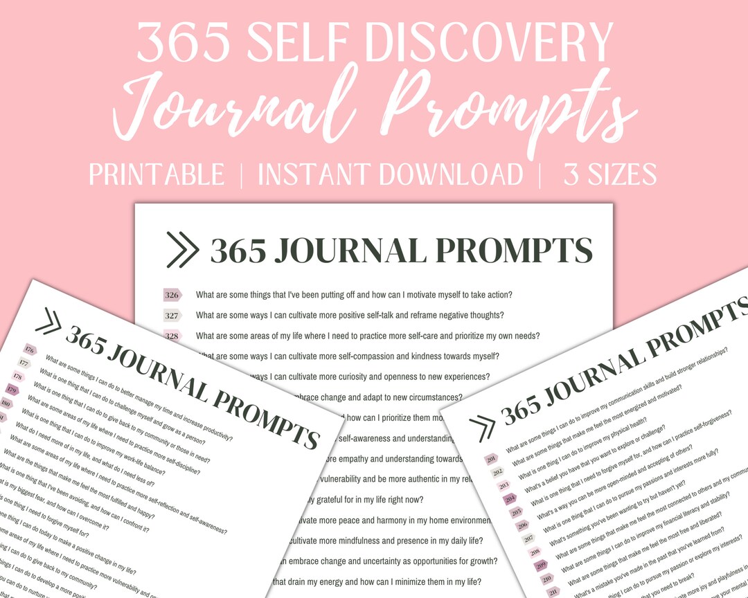 365 Self-discovery Journal Prompts Printable | Shadow Work Journaling ...