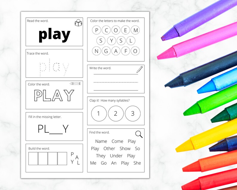 100 Printable Sight Words | Kindergarten Worksheets | Practice Spelling ...