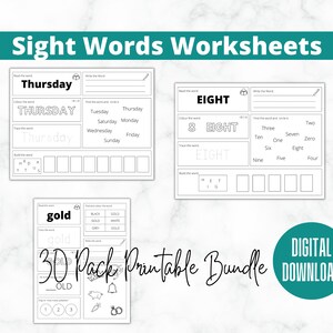30 Printable Sight Words | Kindergarten Worksheets | Practice Spelling ...