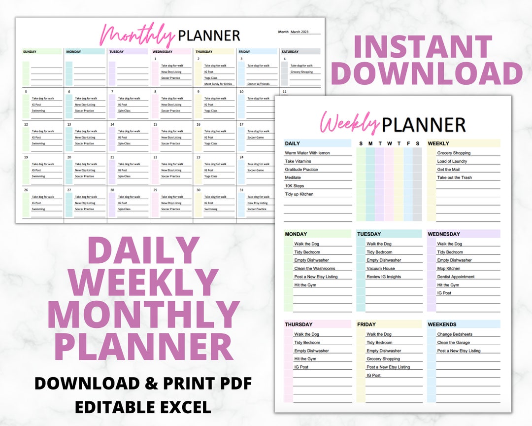 EDITABLE Daily Family Planner Schedule | Hourly Planner | Family ...
