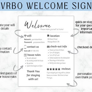 VRBO Welcome Sign | Editable Printable Sign | Minimalist Design | Canva ...